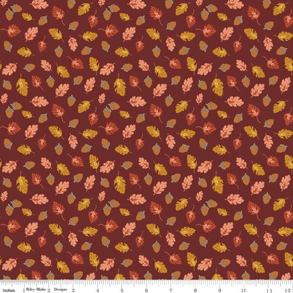 Acorns & Oak Leaves in Dark Rust | Hawthorne Supply Co