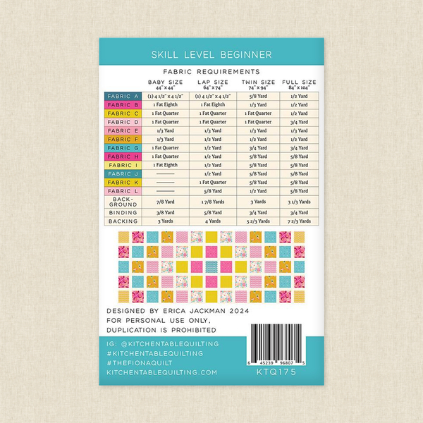The Fiona Quilt Sewing Pattern by Kitchen Table Quilting | Hawthorne ...