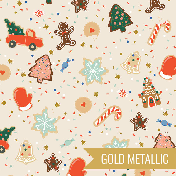 Christmas Cookies in Cream Metallic | Hawthorne Supply Co