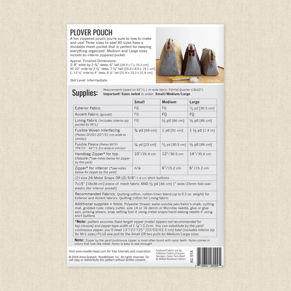 Plover Pouch Sewing Pattern by Noodlehead | Hawthorne Supply Co