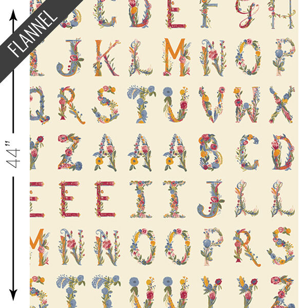 Joyeux Alphabet Flannel Panel in Two | Hawthorne Supply Co
