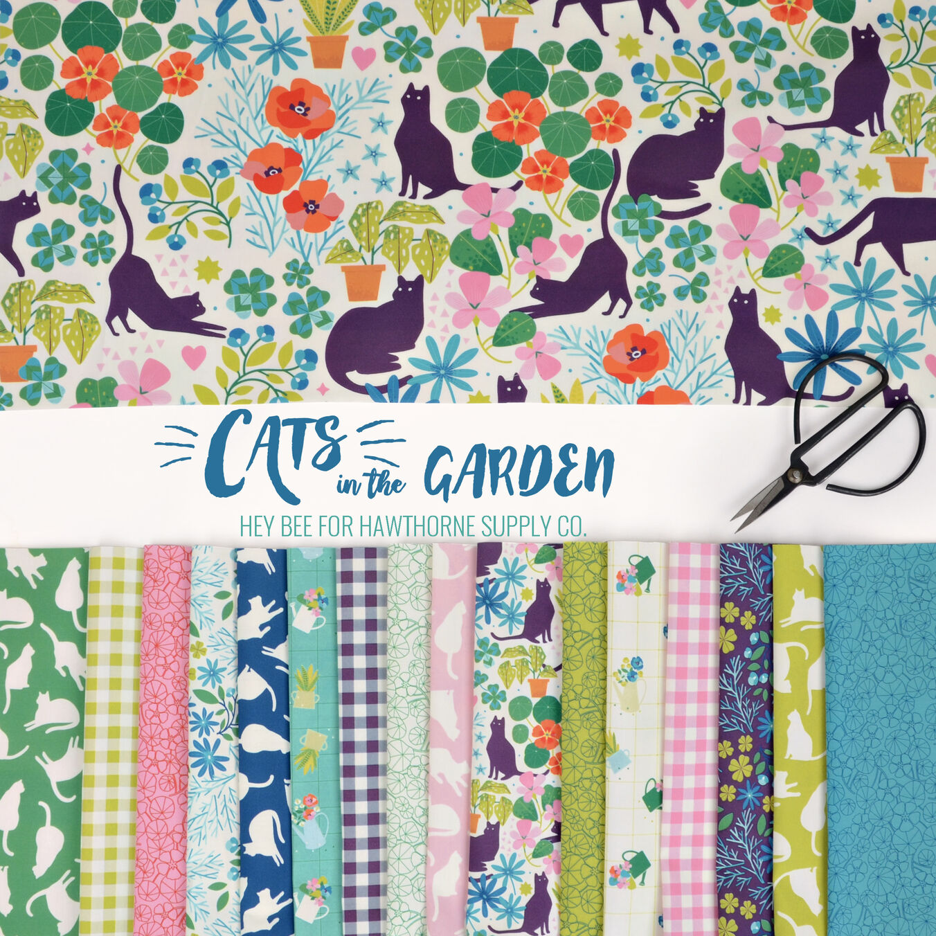 Cats in the Garden by Hey Bee | Hawthorne Supply Co