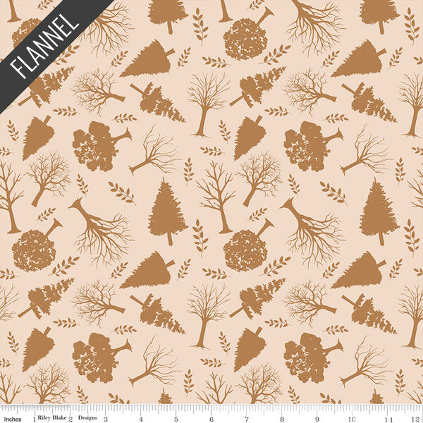 Into the Woods Trees Flannel in Cream | Hawthorne Supply Co