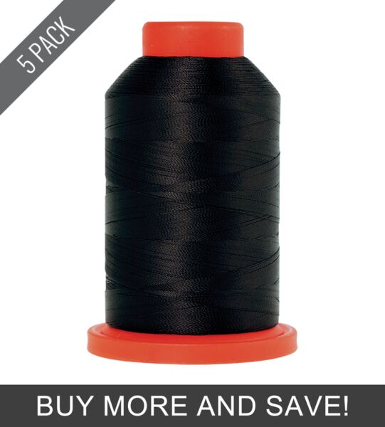 Black (2225-4000) - Seralene - 2187 Yards (5 Pack) - Mettler Thread Set ...