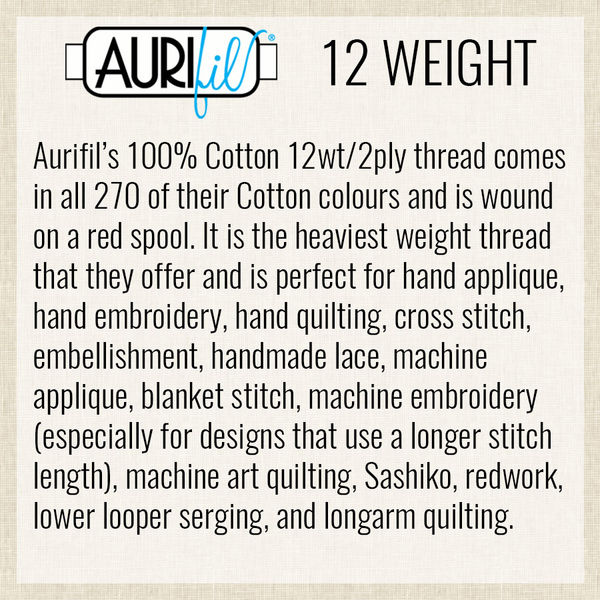 Aurifil 12wt Cotton Thread - Light Leaf Green (#1147) - Small Spool ...
