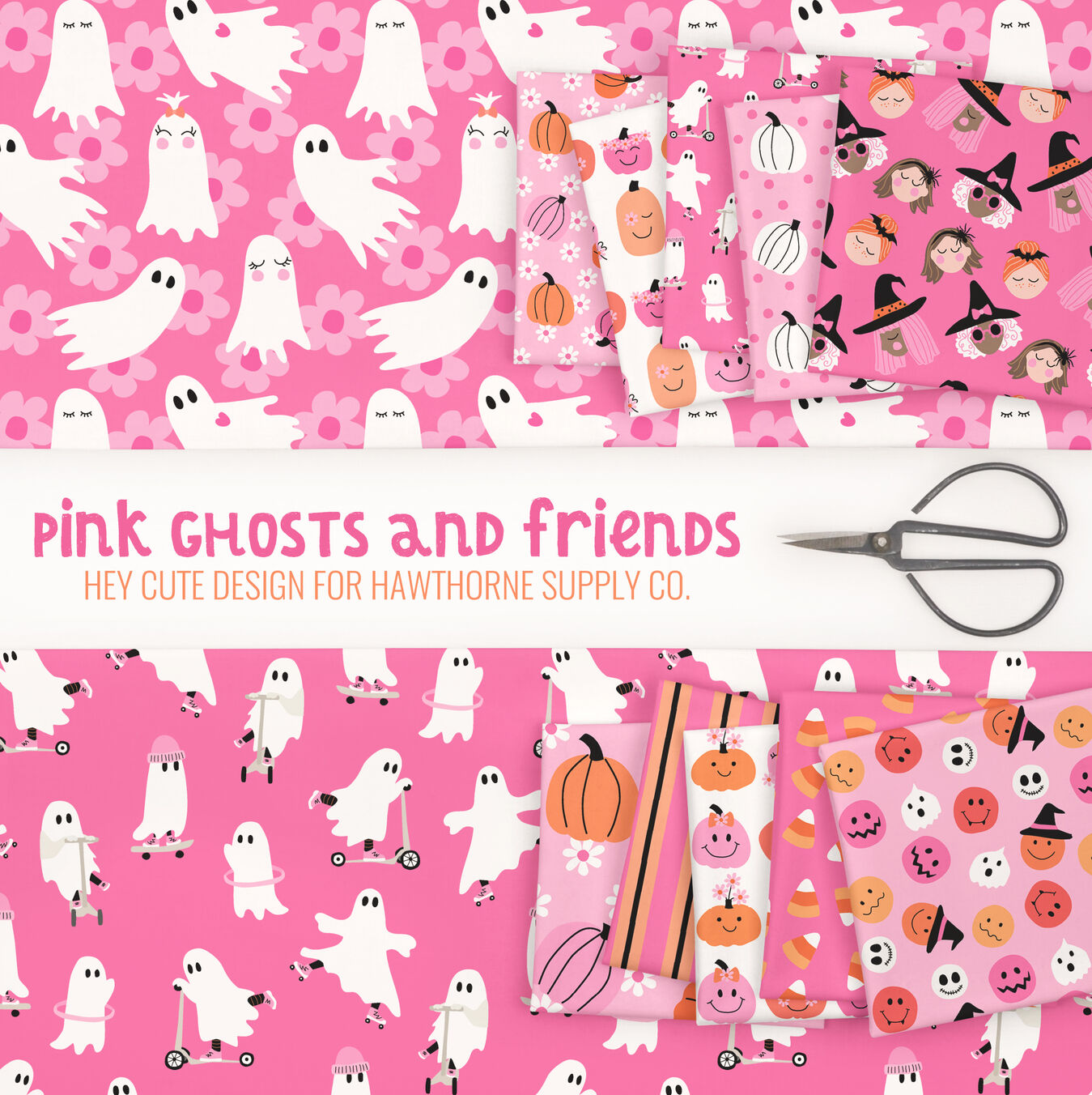 Pink Ghosts and Friends by Hey Cute Design | Hawthorne Supply Co