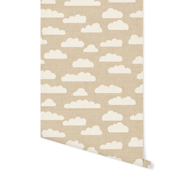 Clouds in Tan Wallpaper by One Sweet Orange | Hawthorne Supply Co