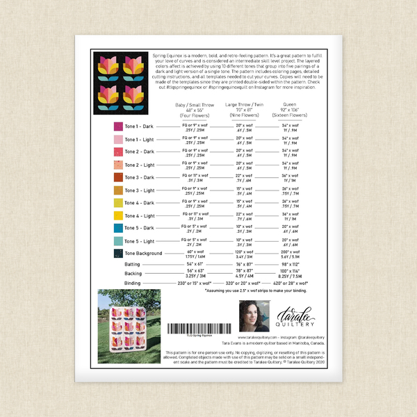 Spring Equinox Sewing Pattern by Taralee Quiltery | Hawthorne Supply Co