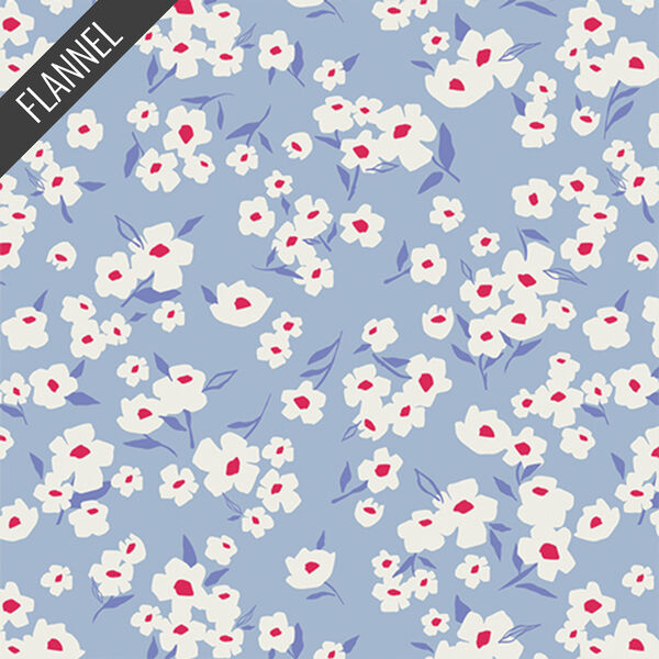Spring Daisies Flannel in Periwinkle | Hawthorne Supply Co
