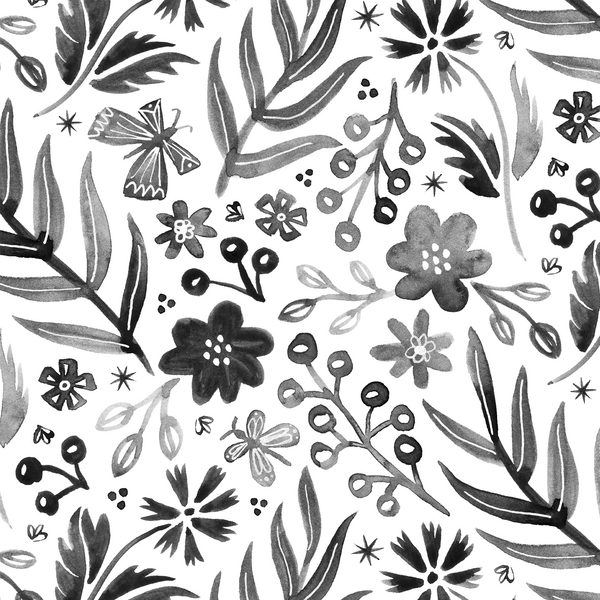 Large Flutter Floral in Pewter | Hawthorne Supply Co