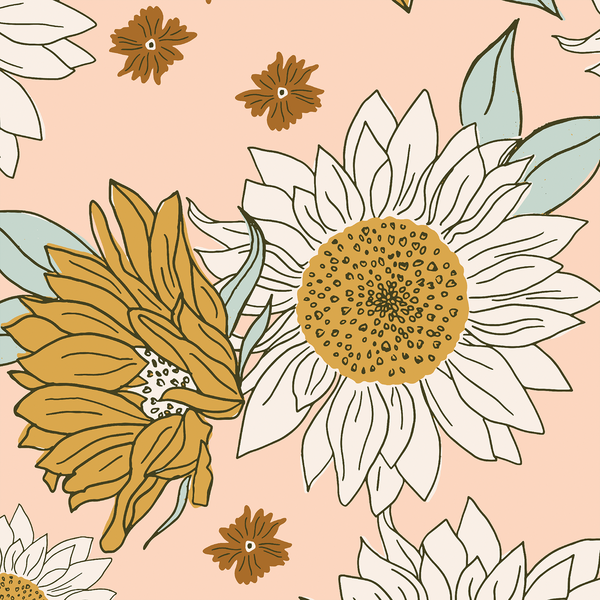 Large Boho Sunflowers in Vintage Blush | Hawthorne Supply Co