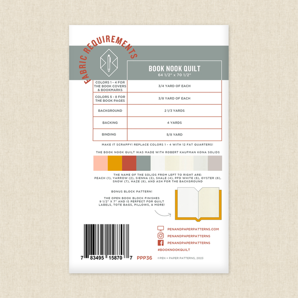 Book Nook Sewing Pattern by Pen and Paper Patterns | Hawthorne Supply Co